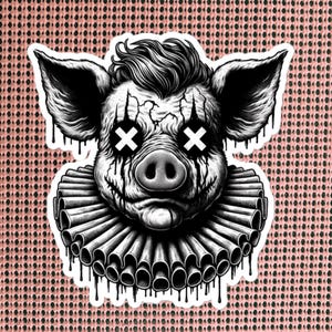 Gothic Pig Clown Vinyl Sticker – Macabre Horror Weirdcore - Etsy