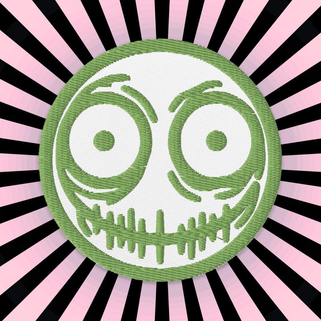 Creepy Ghoul Face Weirdcore Grunge Y2K Embroidered Patch - Etsy