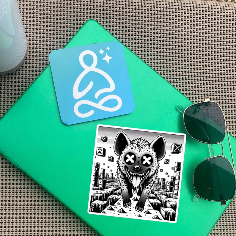 Weirdcore Trippy Video Game Pixel Hyena Waterproof Vinyl Sticker - Etsy