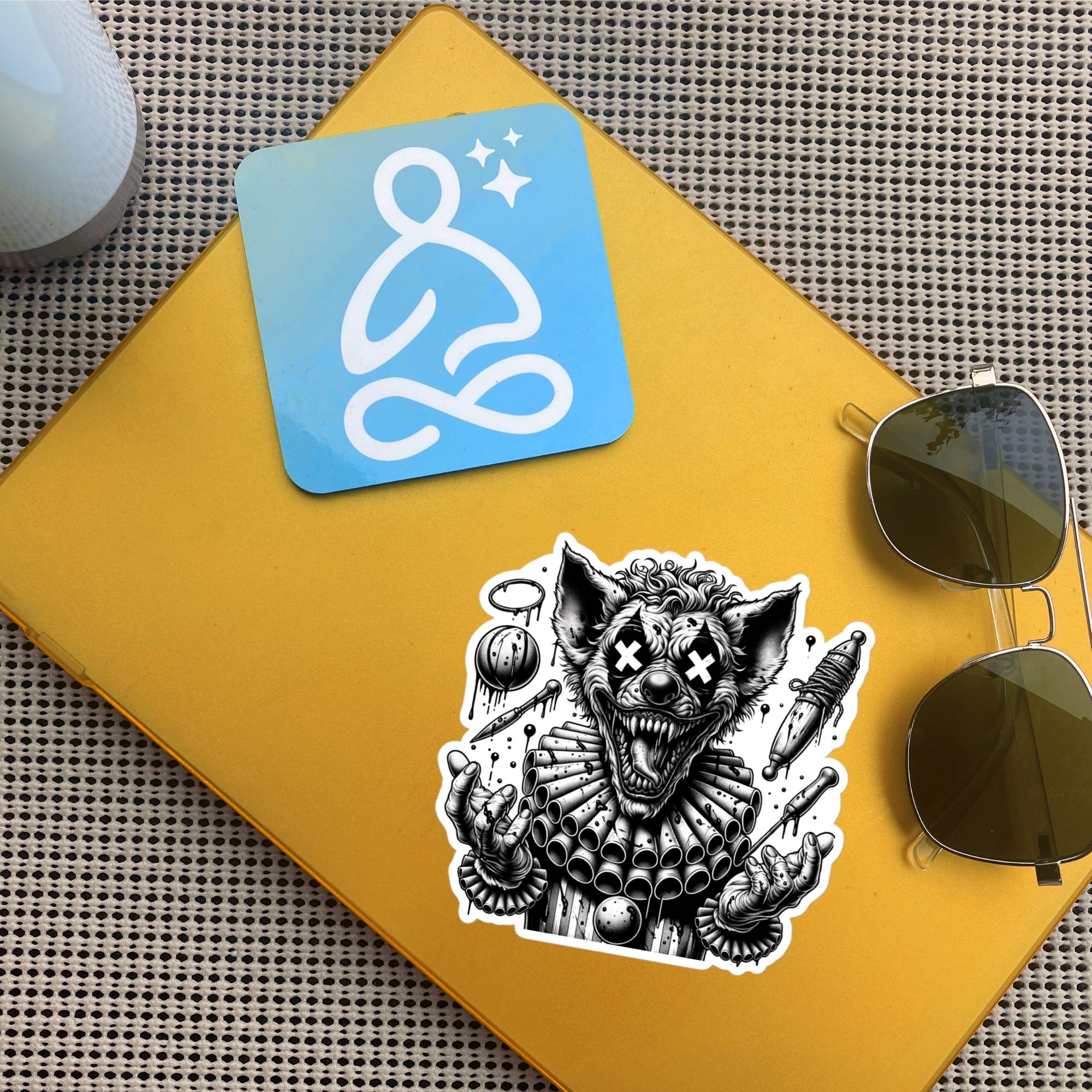 Dark Macabre Horror Gothic Hyena Clown Vinyl Sticker Gore Clowncore ...