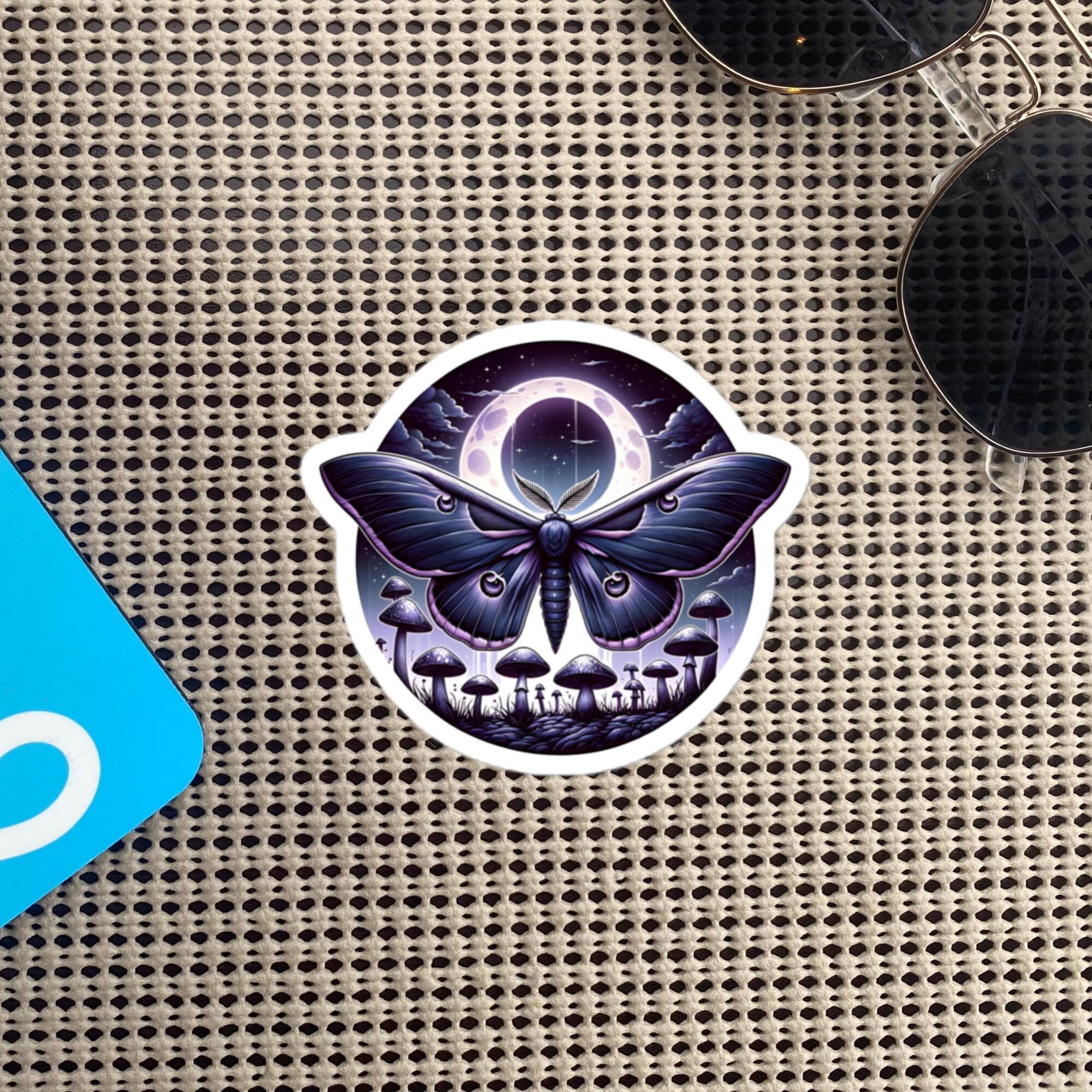 Pastel Goth Whimsigoth Luna Moth Mushroom Sticker Original Art Dark ...