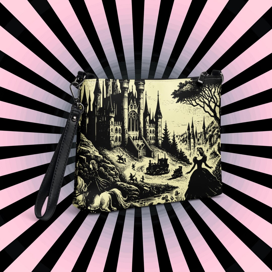 Yellow Pastel Goth Scene Goth Girl Castle Scenery Clutch Bag Gothic ...