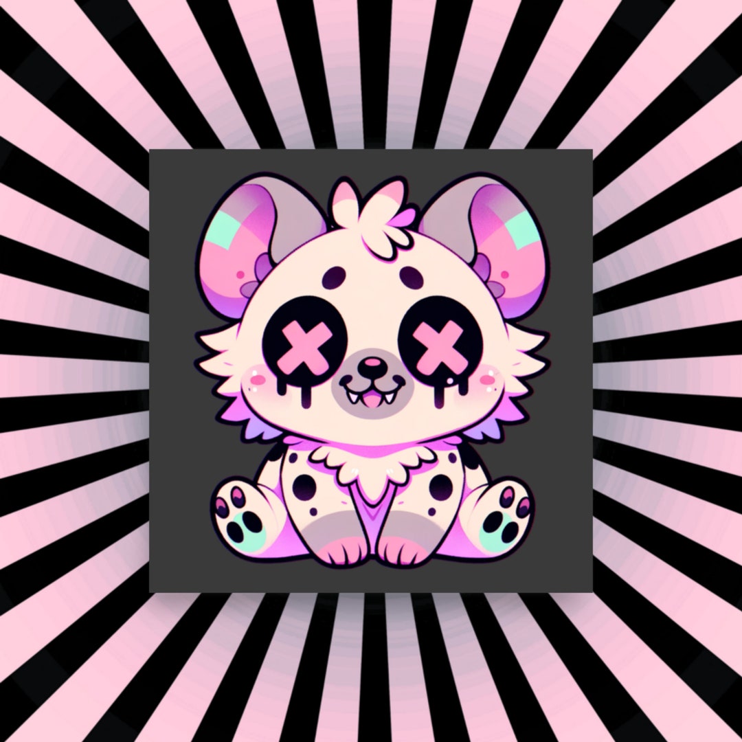 Creepy Cute Clowncore Hyena Wall Poster Oddcore Pastel Goth Grunge ...