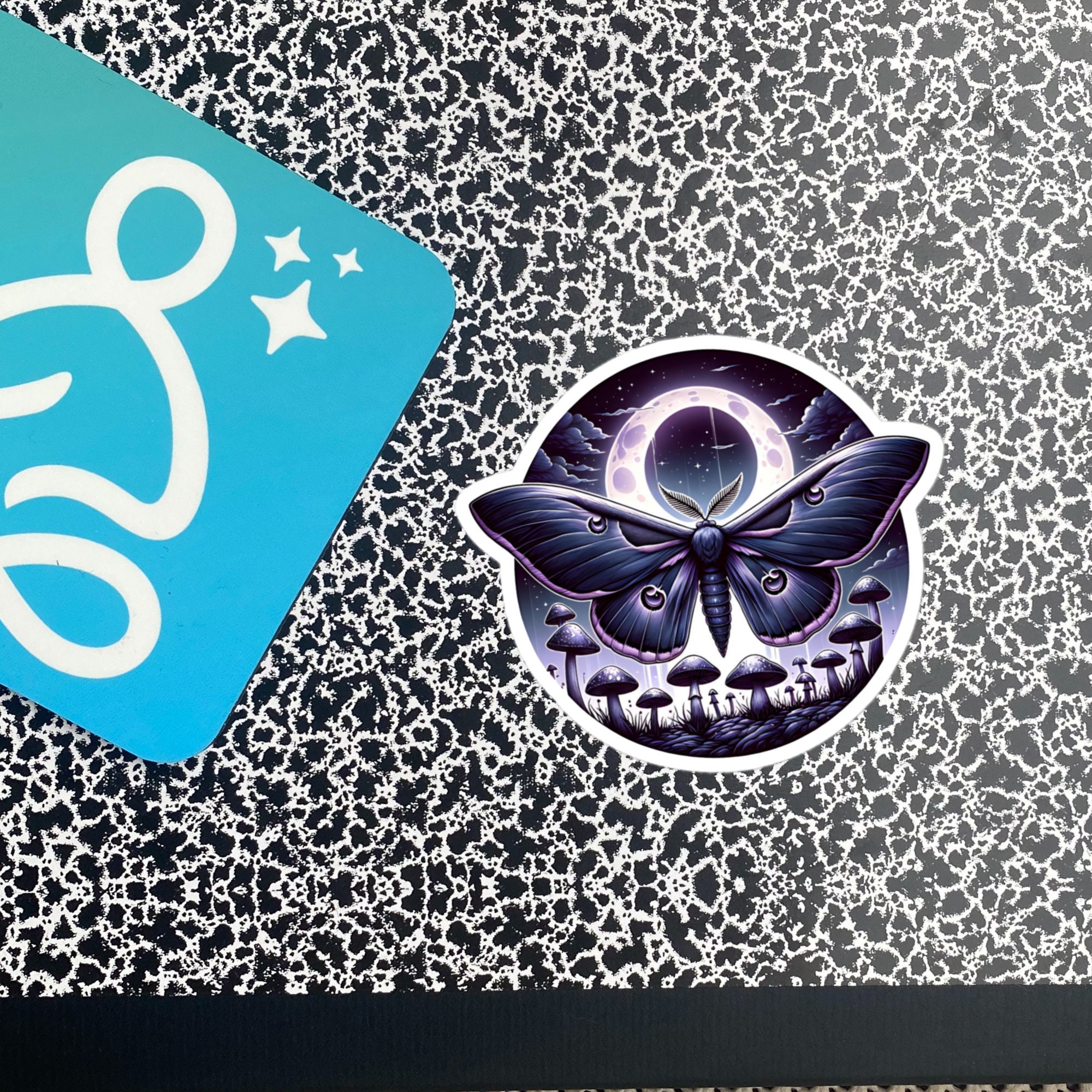 Pastel Goth Whimsigoth Luna Moth Mushroom Sticker Original Art Dark ...