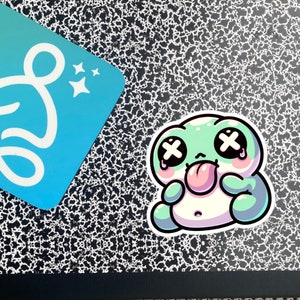 Weirdcore Pastel Goth Grunge Cute Chubby Frog Vinyl Sticker Froggy ...