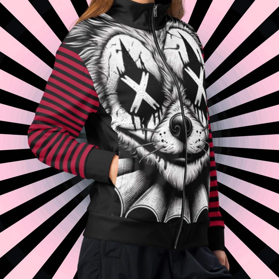 Weirdcore Goth Creepy Clown Grunge Clowncore Fox Unisex Track Jacket - Etsy