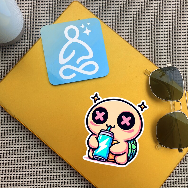 Weirdcore Turtle Vinyl Sticker, Pastel Goth Energy Drink, Waterproof - Etsy