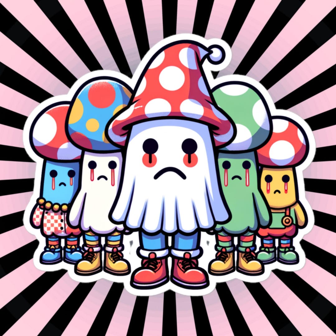 Sticker Sad Little Ghost Gang Waterproof Vinyl Sticker Halloween Creepy ...