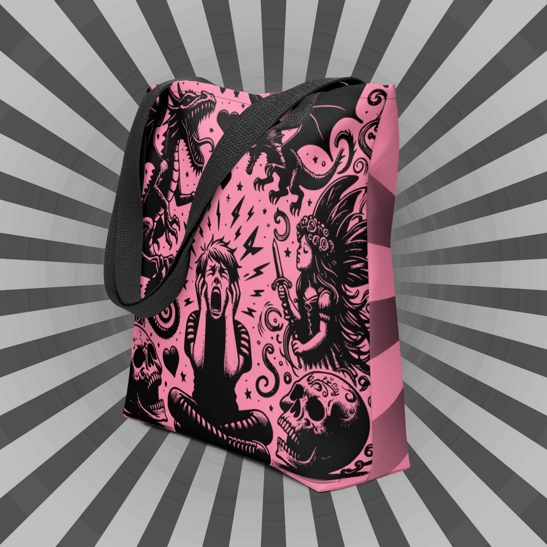 PINK Gothic Grunge Pastel Goth Outcry Tote Bag, Dreamcore Ventcore ...