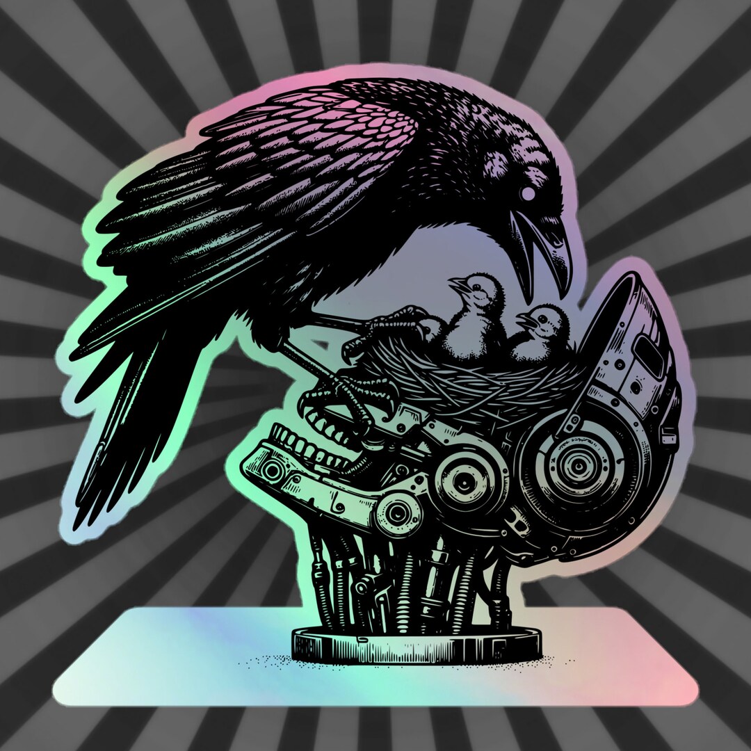 Gothic Grunge Punkrock Weirdcore Raven Mother Sticker Vinyl Holographic ...