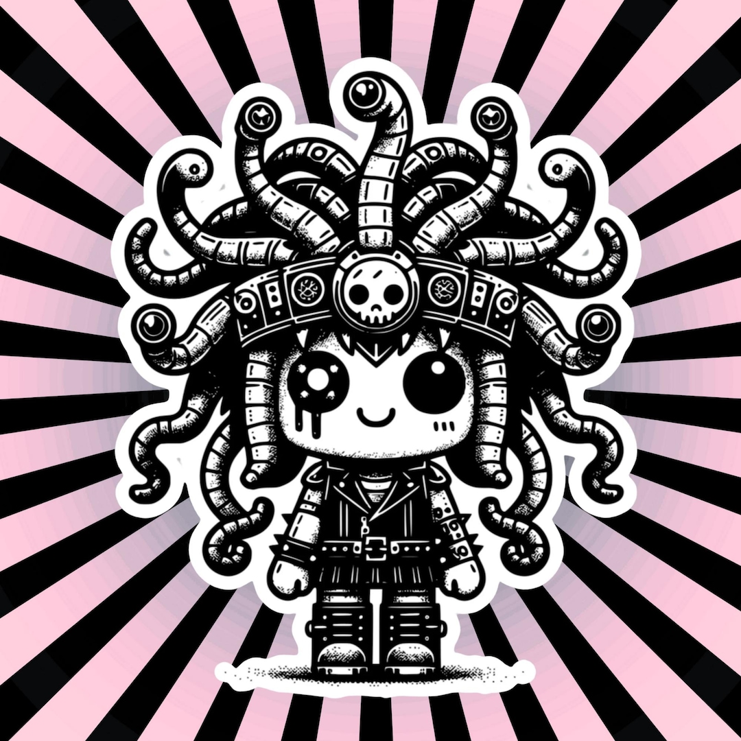 Cyberpunk Medusa Vinyl Sticker: Gothic Weirdcore Decal - Etsy