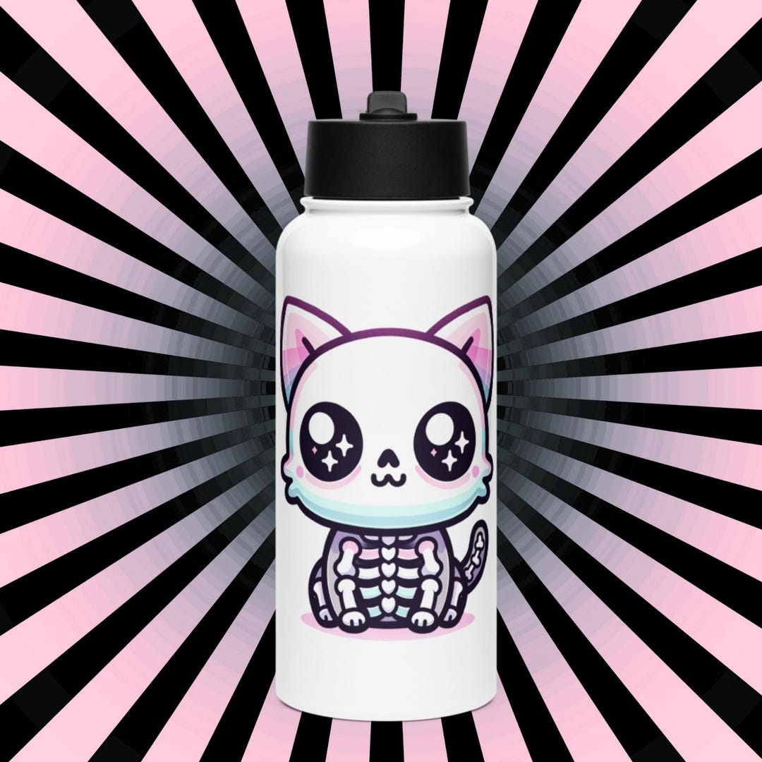Creepy Cute Skeleton Weirdcore Pastel Grunge Kitty Cat Tumbler ...