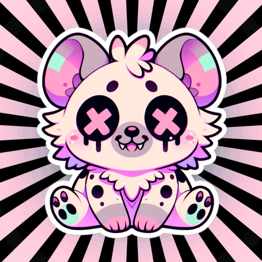 Creepy Cute Gore Clowncore Hyena Sticker Weirdcore Grunge Pastel Goth ...