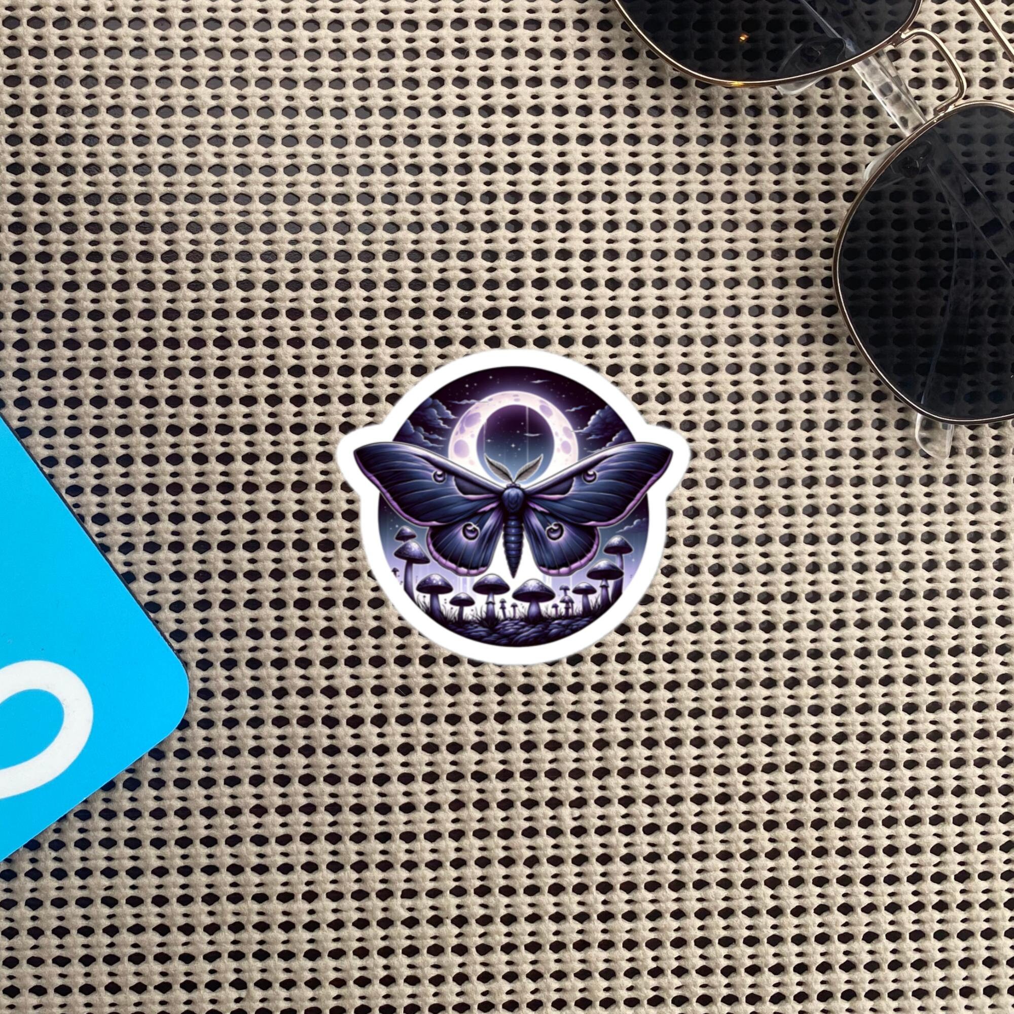 Pastel Goth Whimsigoth Luna Moth Mushroom Sticker Original Art Dark ...