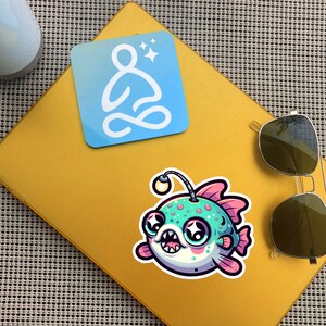 Weirdcore Pastel Goth Grunge Cute Anglerfish Vinyl Sticker Fish Oddcore ...