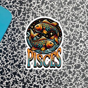 Pisces Flash Sticker, Zodiac Sign Sticker, Horoscope Custom Pisces ...