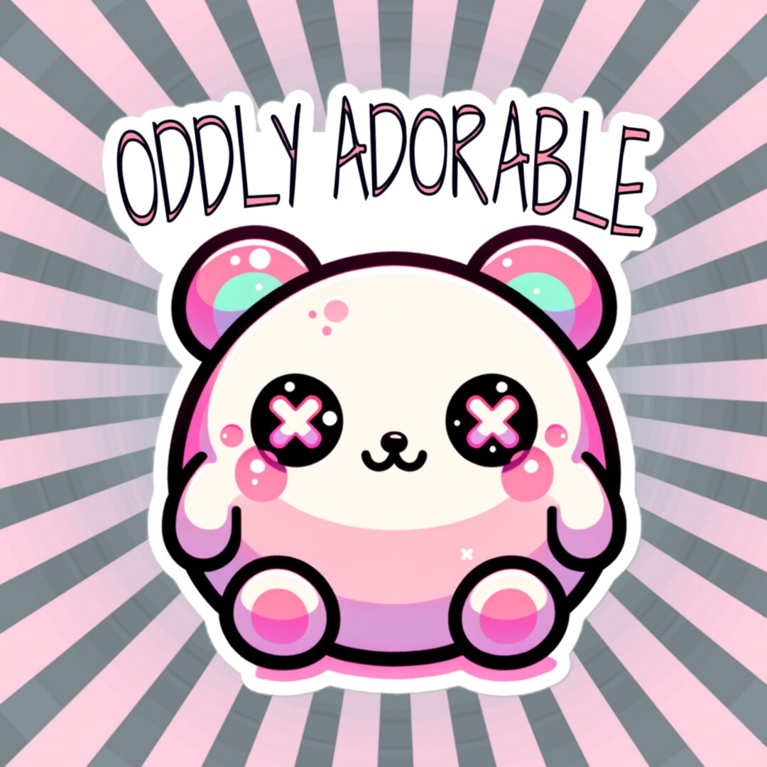 Weirdcore Pastel Goth Grunge Cute Teddy Bear Sticker Oddly Adorable ...