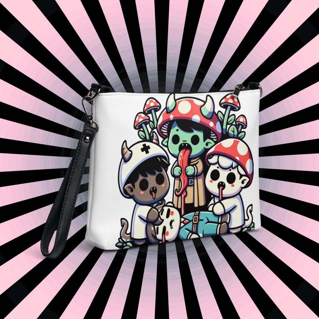 Weirdcore Pastel Goth Scene Zombie Mushroom Kids Kidcore Clutch Bag ...