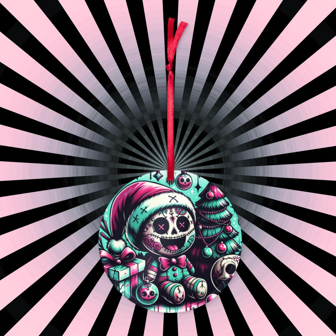 Weirdcore Goth Acrylic Christmas Ornament: Haunted Voodoo Doll - Etsy