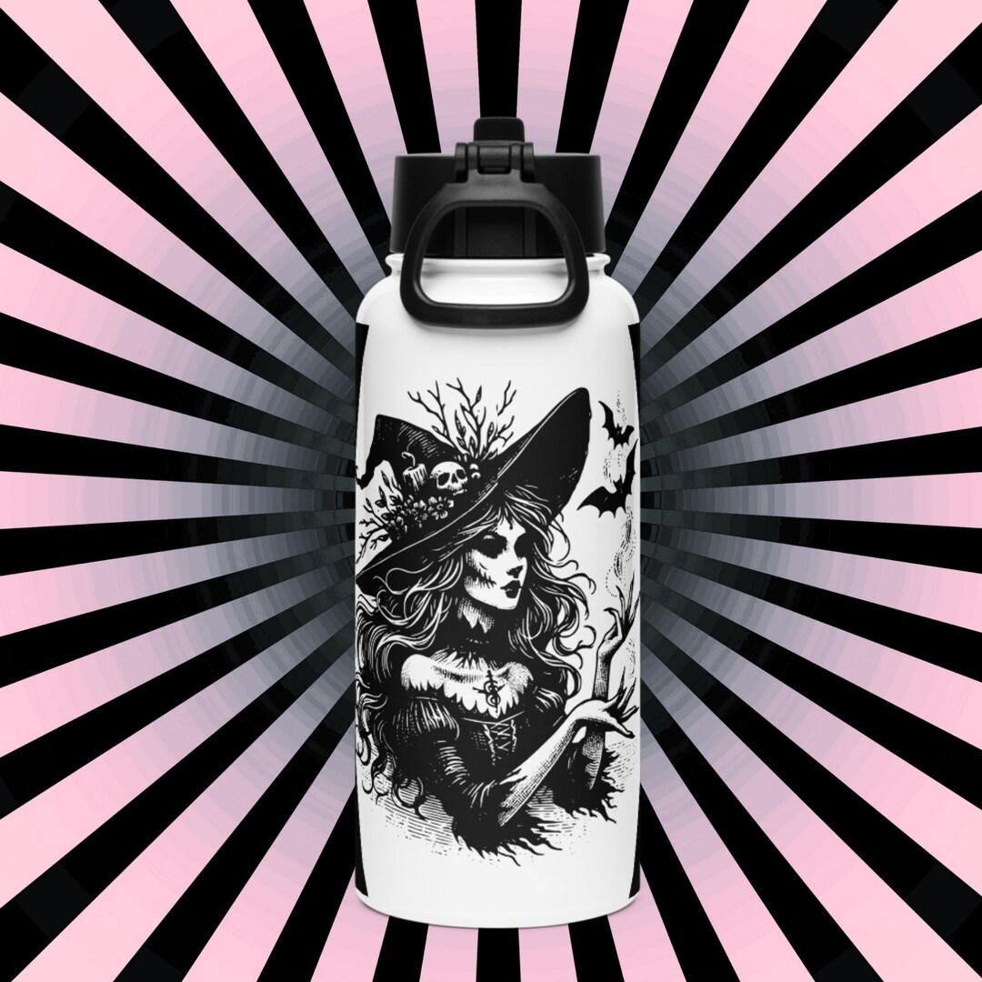 Spooky Grunge Goth Witch and Bats Weirdcore Tumbler Stainless Steel ...