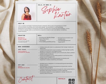 Resume CV Template, Creative Professional, Bold, Individual, Minimal ...