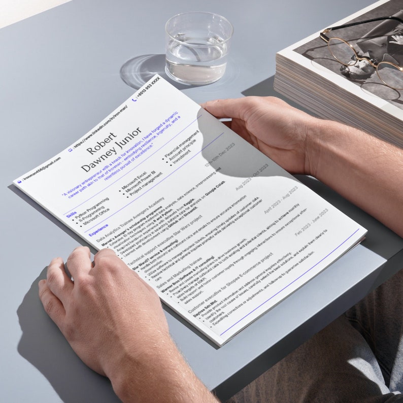 Professional Resume Template for Word, Pages, Google Docs | Minimalist ...