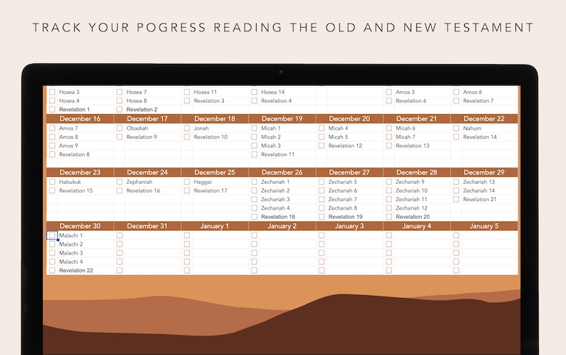 Digital Bible Reading Tracker for Google Sheets, 365 Day Bible Digital ...