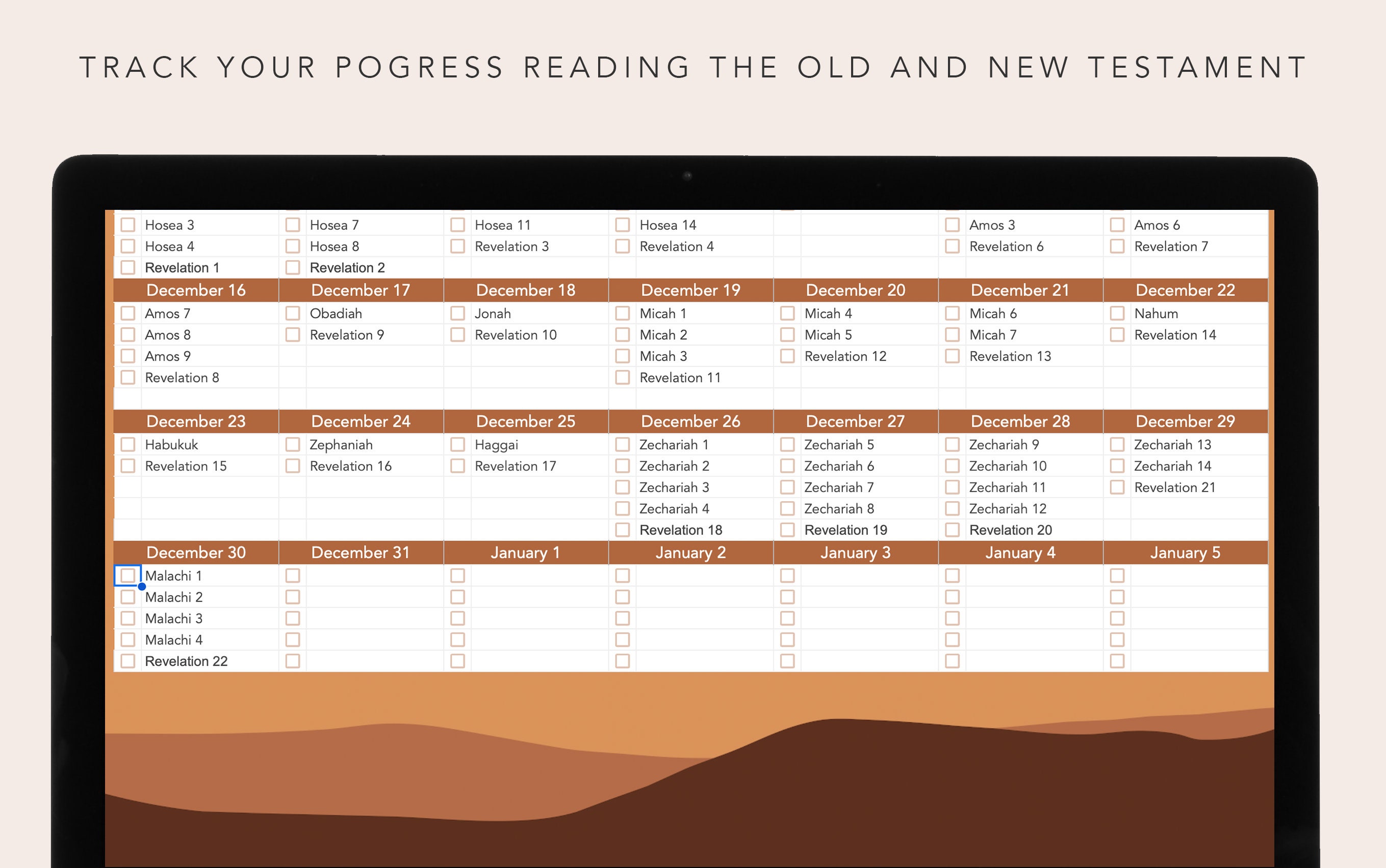 Digital Bible Reading Tracker for Google Sheets, 365 Day Bible Digital ...