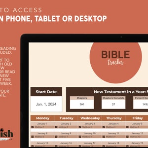 Digital Bible Reading Tracker for Google Sheets, 365 Day Bible Digital ...