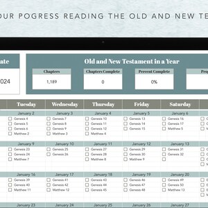 Bible Reading Tracker for Google Sheets Bible Reading Plans Track Old ...