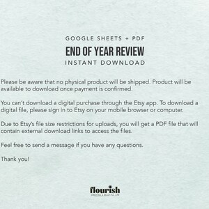 End of Year Review for Google Sheets and PDF, Annual Highlights and ...
