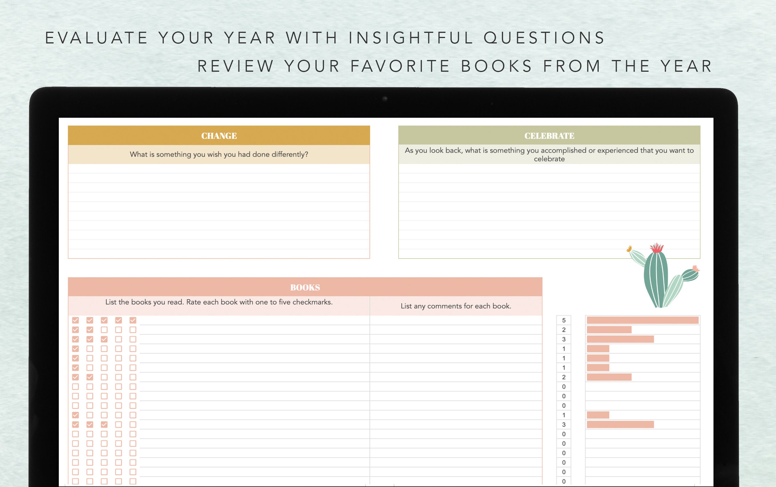 End of Year Review for Google Sheets and PDF, Annual Highlights and ...