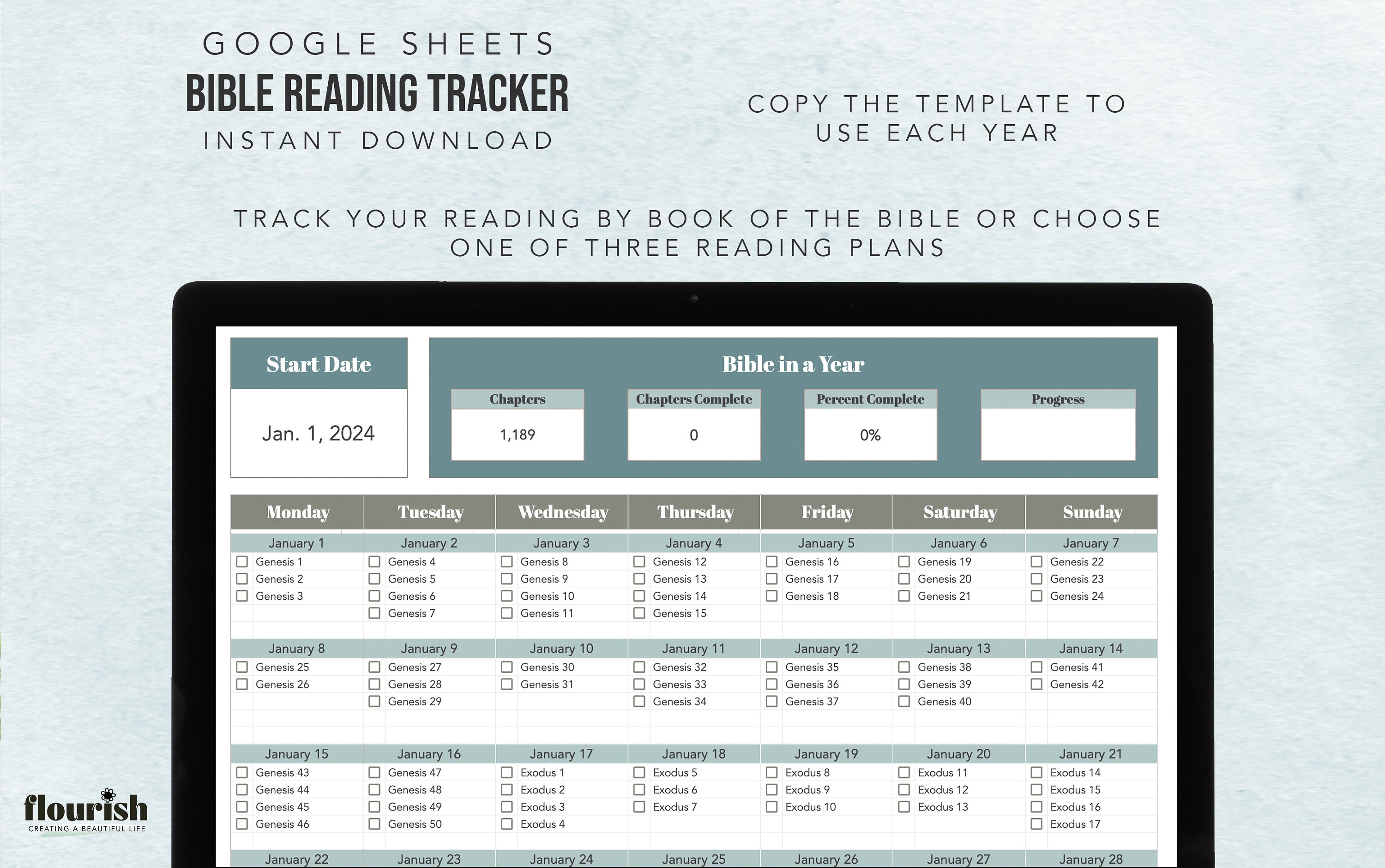 Spiritual Growth Bundle for Google Sheets, Bible Reading Tracker, Bible ...