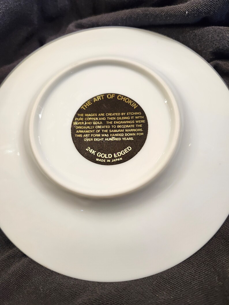 The Art of Chokin 24K Gold Edged Plate - Etsy