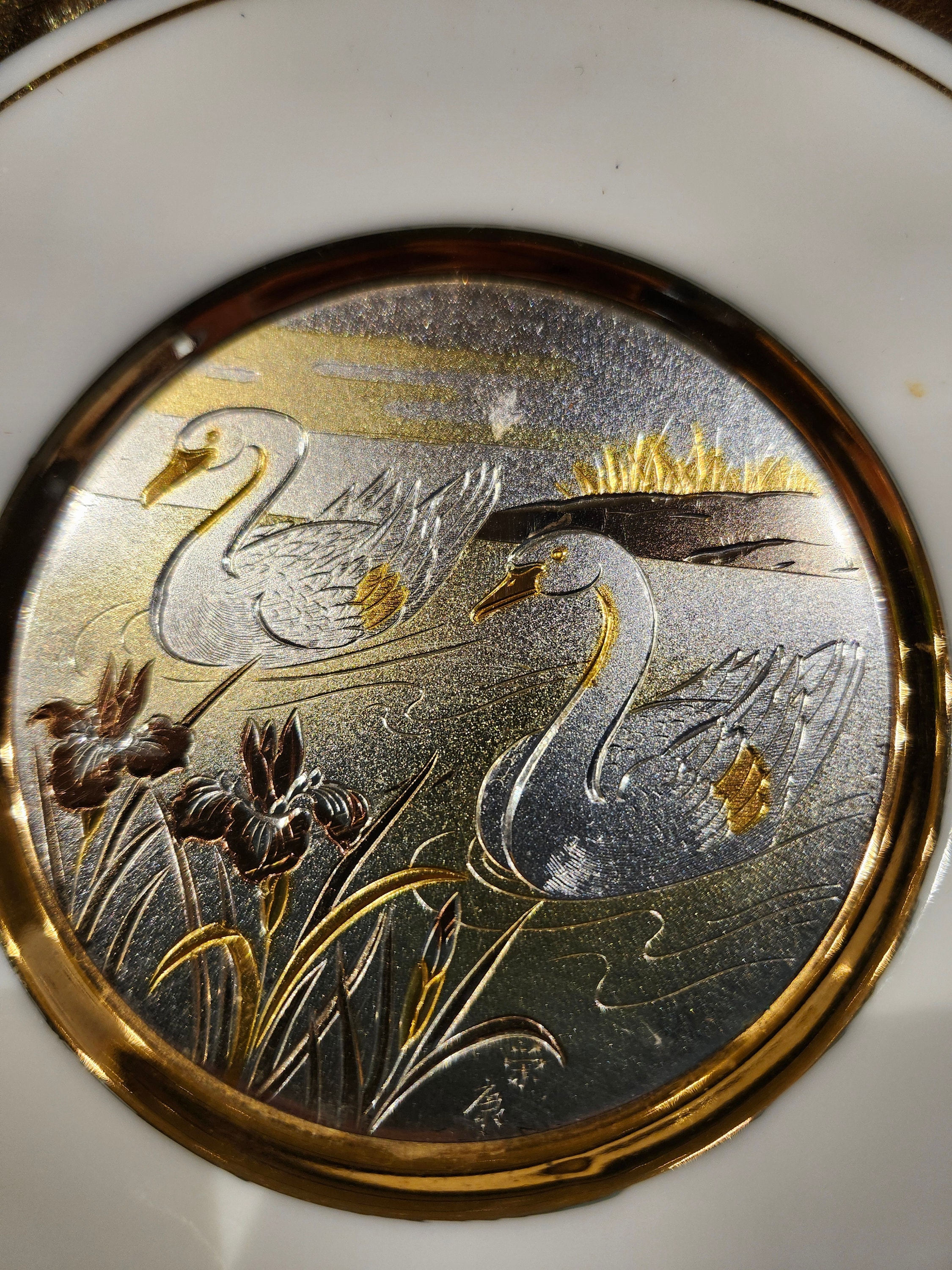 The Art of Chokin 24K Gold Edged Plate - Etsy
