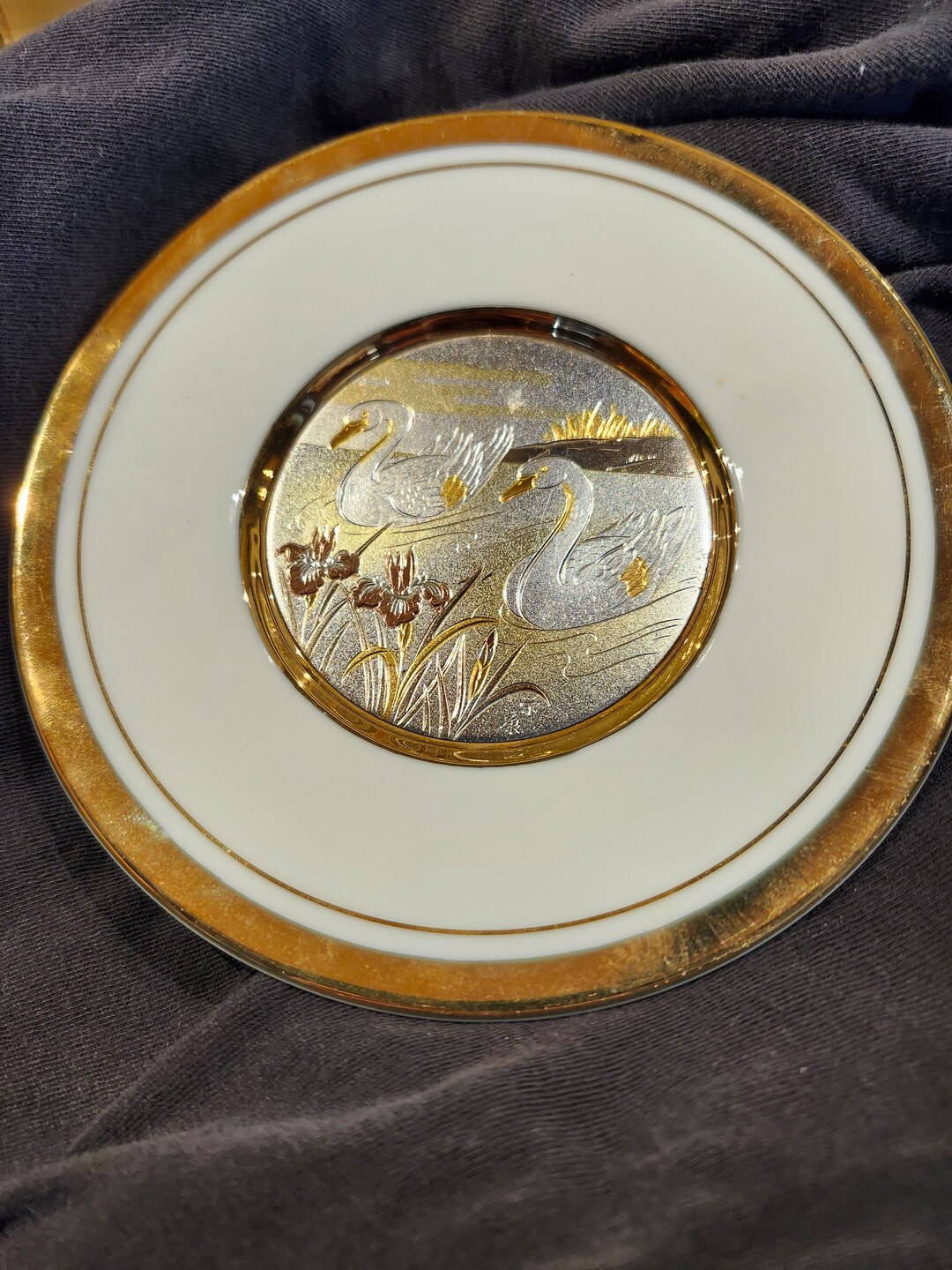 The Art of Chokin 24K Gold Edged Plate - Etsy