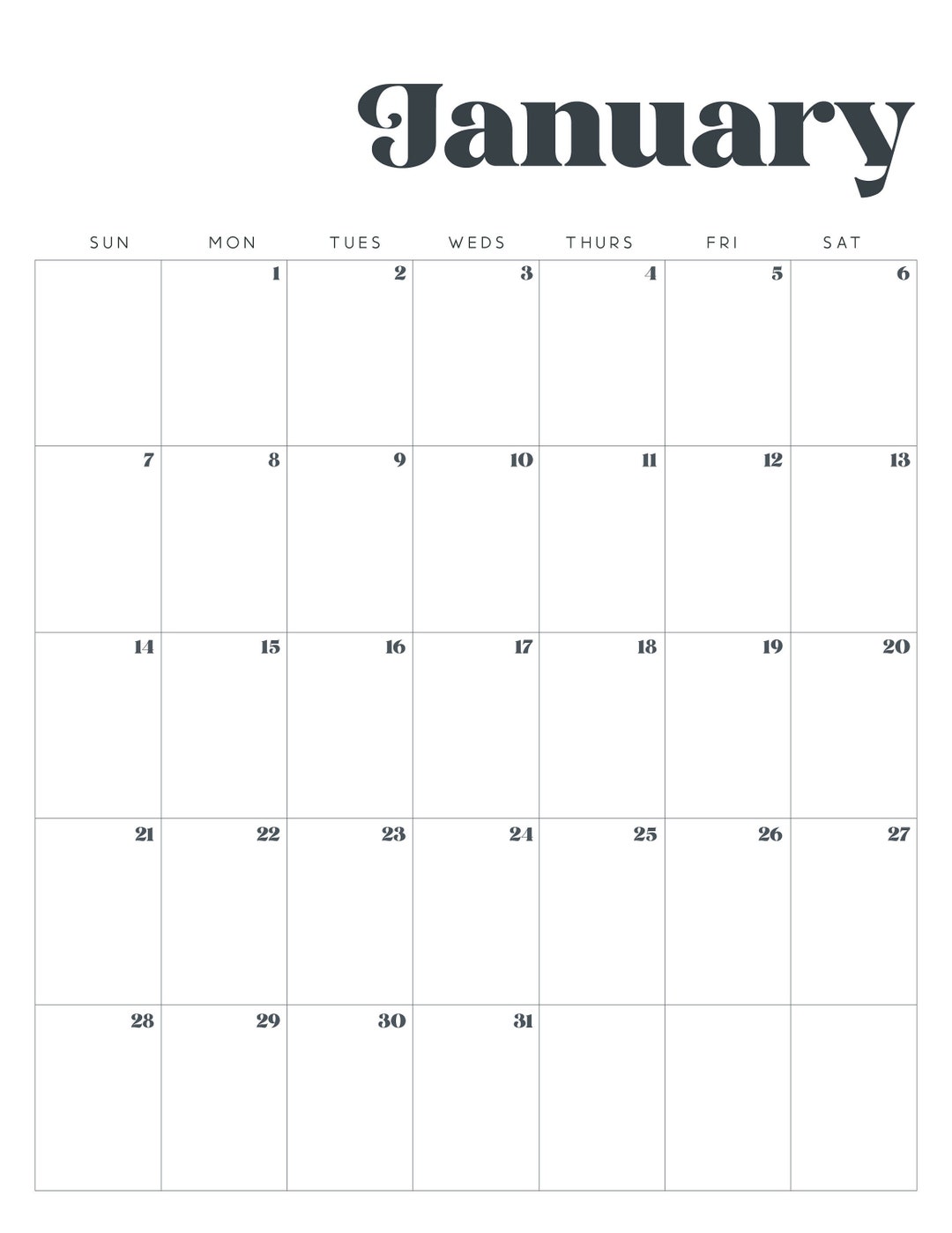 Retro 70's Calendar - Printable! - Etsy