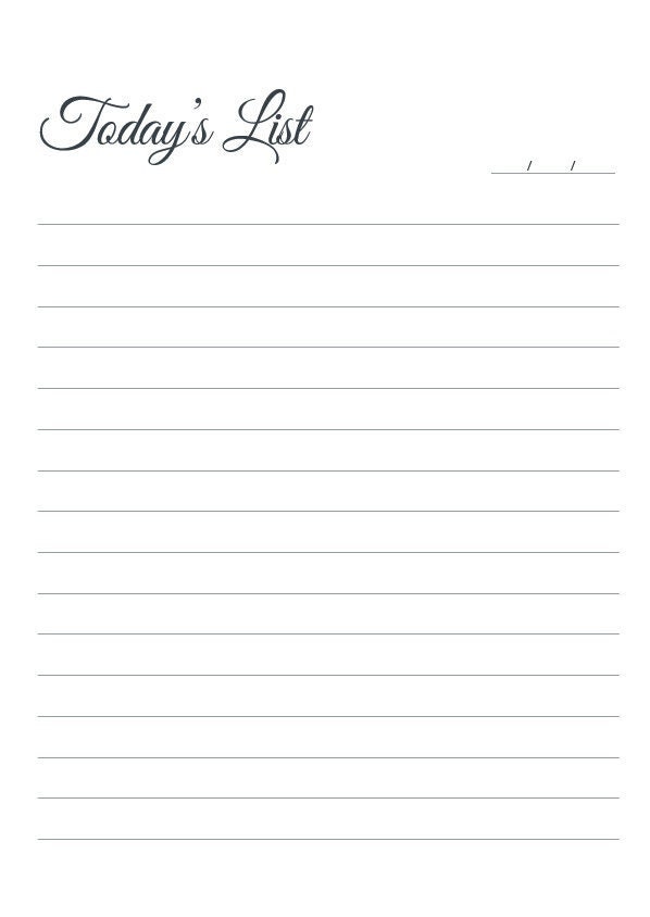 Elegant Today's List Printable - Etsy