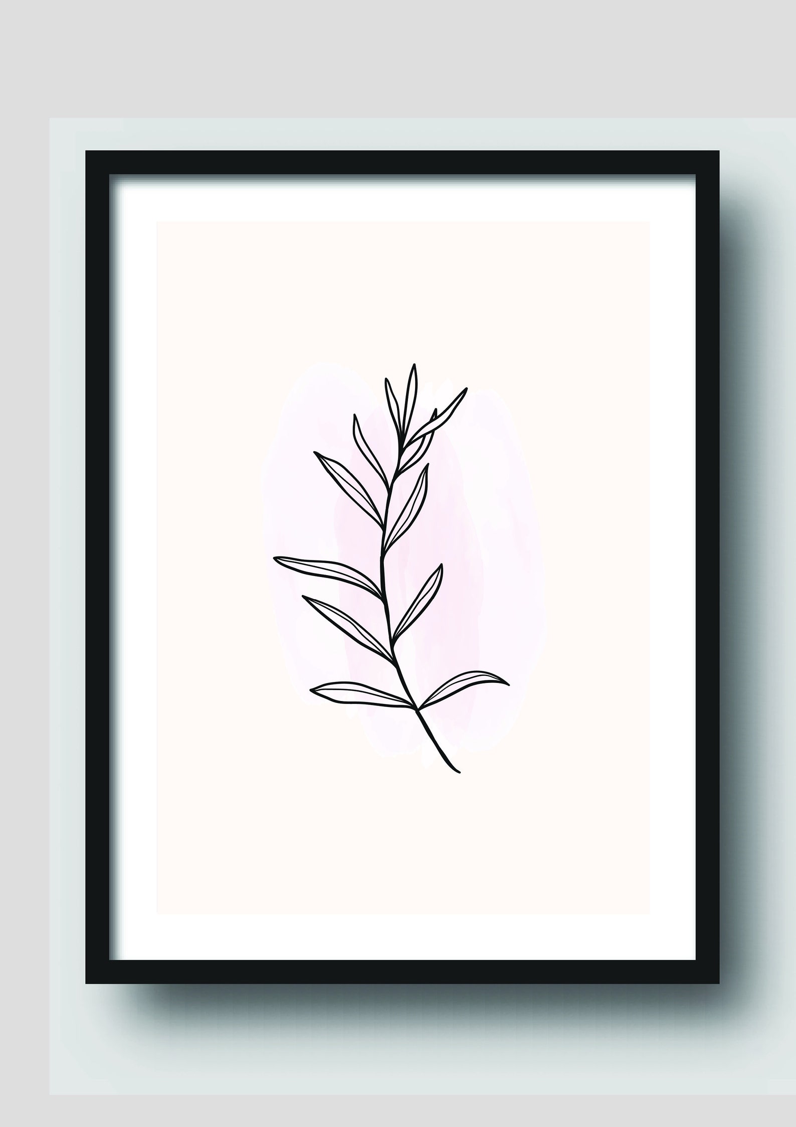 Printable Minimal Botanical Hand Drawing #1 - Digital Print at Home A4 ...
