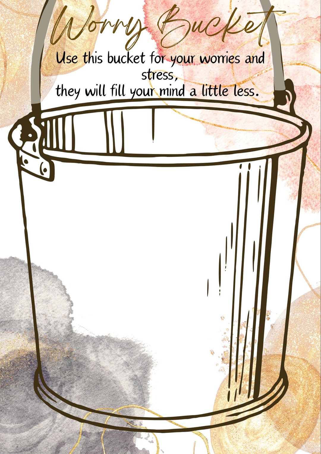 Bullet Journal Style Digital ‘stress Bucket’ Page. - Etsy