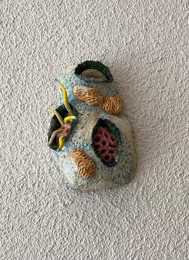 Vivid Coral Clay Sculpture, Beach House Decor, Sea Life Ceramics ...