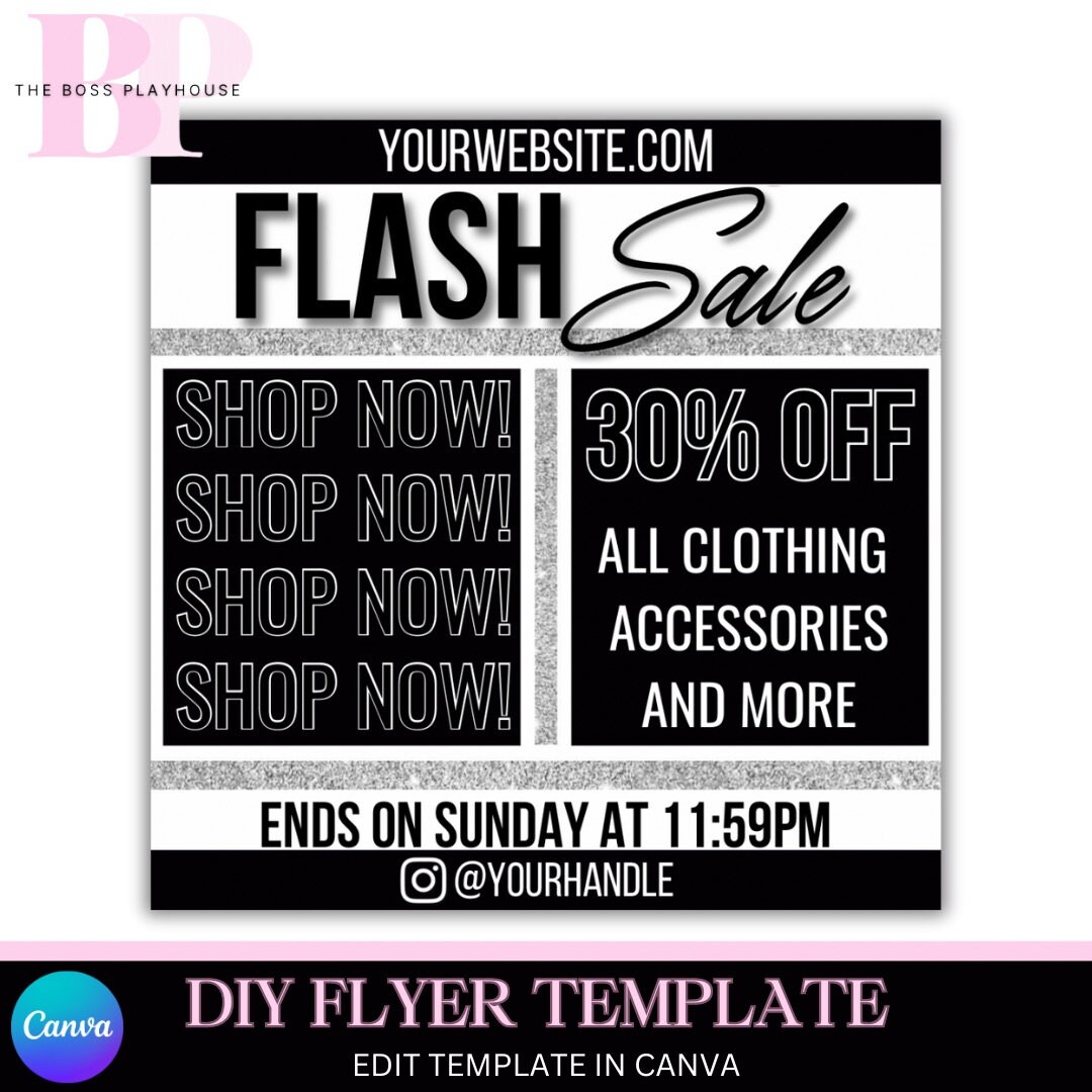 Flash Sale Flyer, Instagram E-flyer, DIY Flyer, Graphic Design Template ...