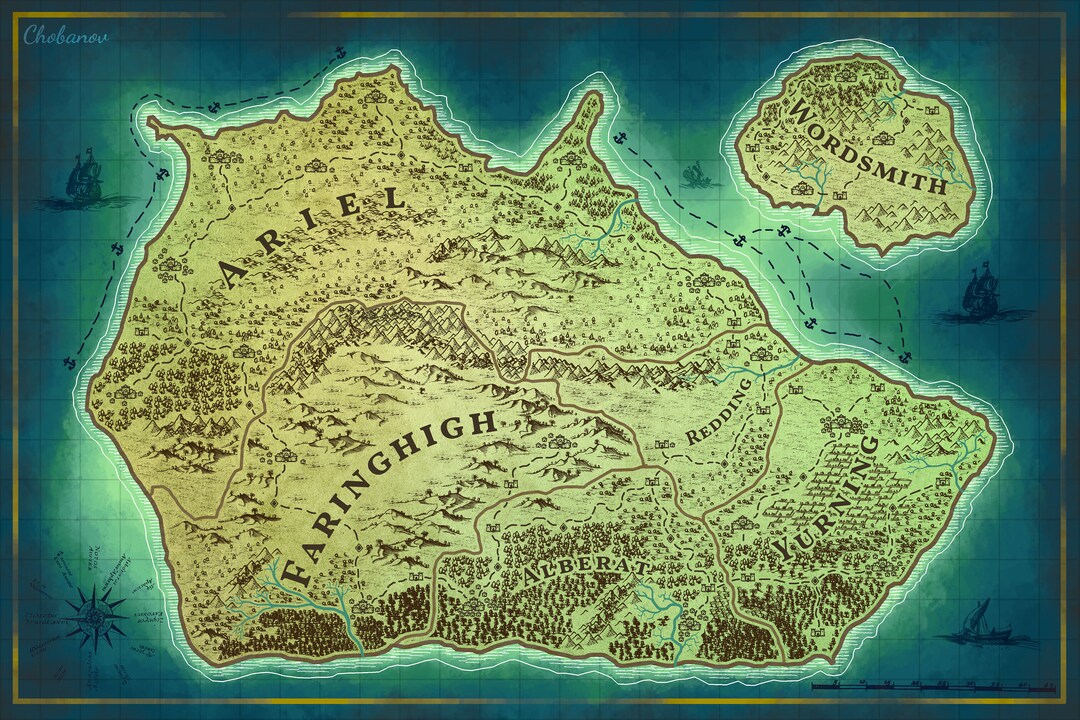 Custom Made Dnd Style Fantasy Map - Etsy Australia