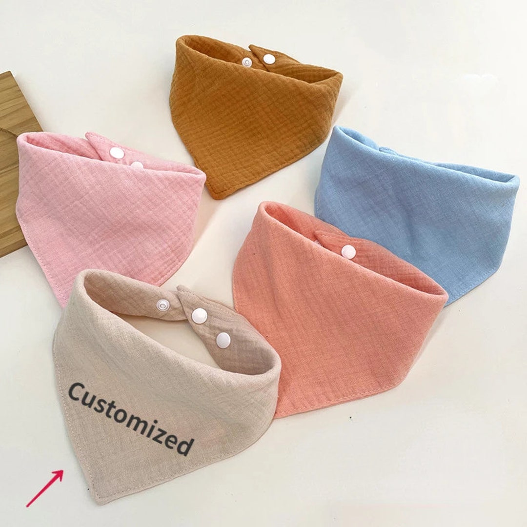 Trendy Personalized Triangle Scarf Bib, Soft Cotton Gauze Saliva Towel ...