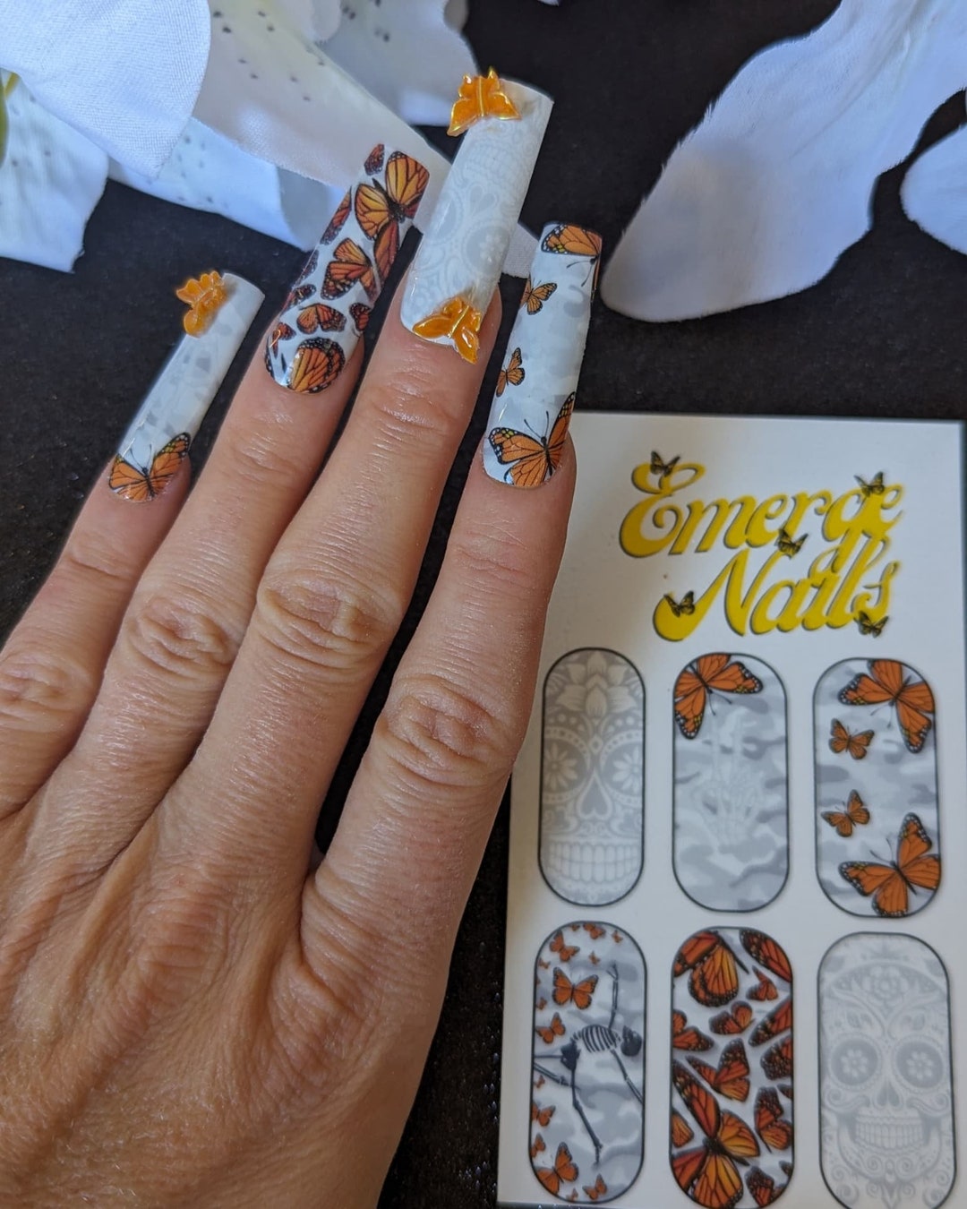 Monarch Bones Waterslide Nail Decal - Etsy