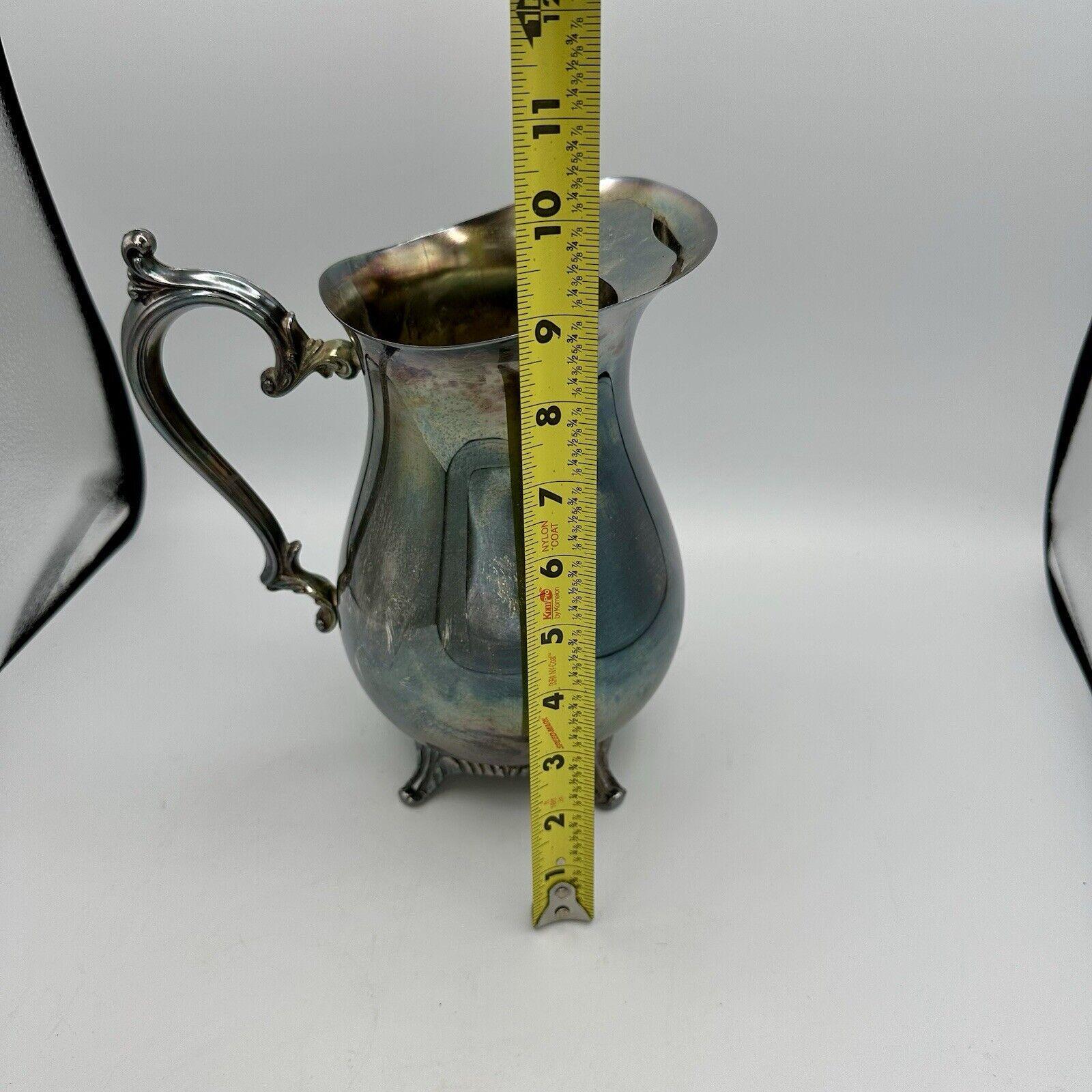 Vintage WM Rogers 817 Silver Plate Footed Water Beverage Pitcher 10 Ice ...