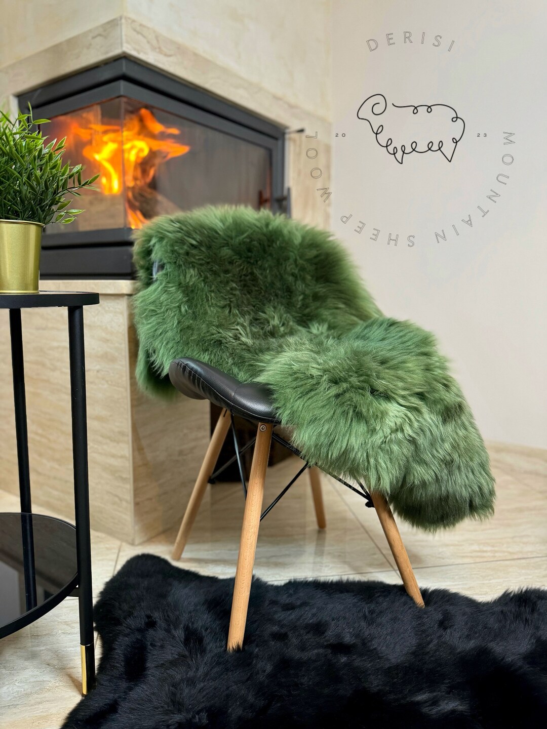 Genuine Real GREEN Sheepskin Rug, Super Soft Luxury Rug, 100% Natural ...