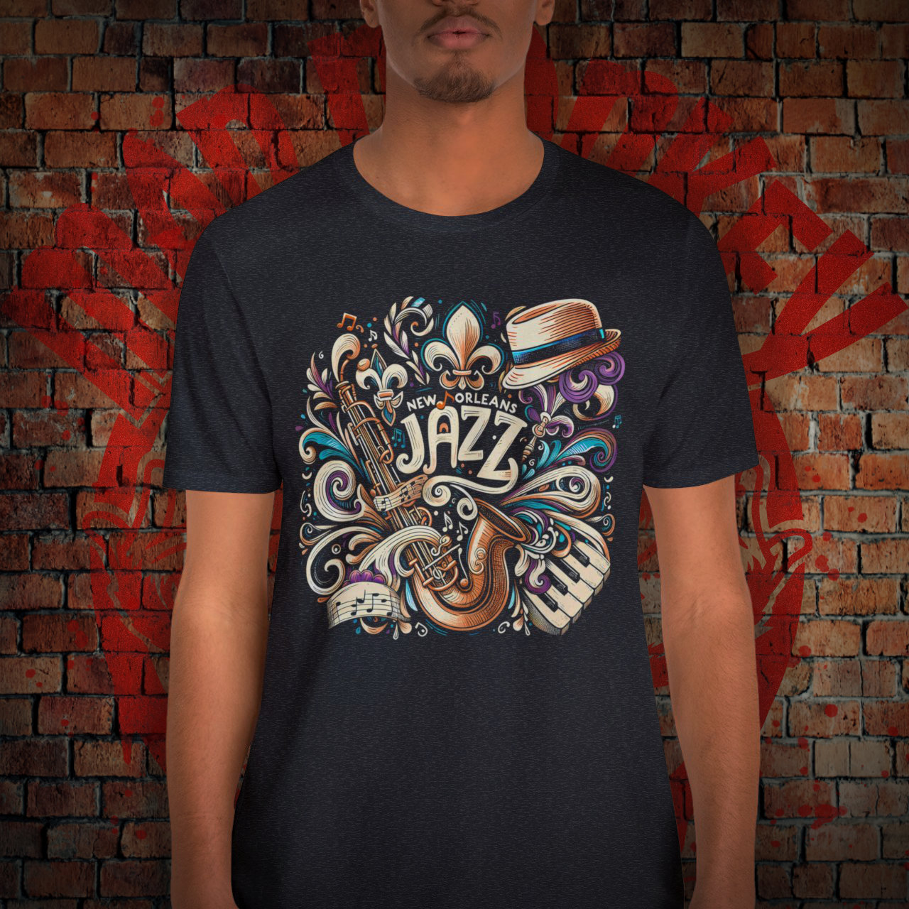 Vibrant New Orleans Jazz Graphic Tee, Colorful NOLA Jazz-fest T-shirt ...