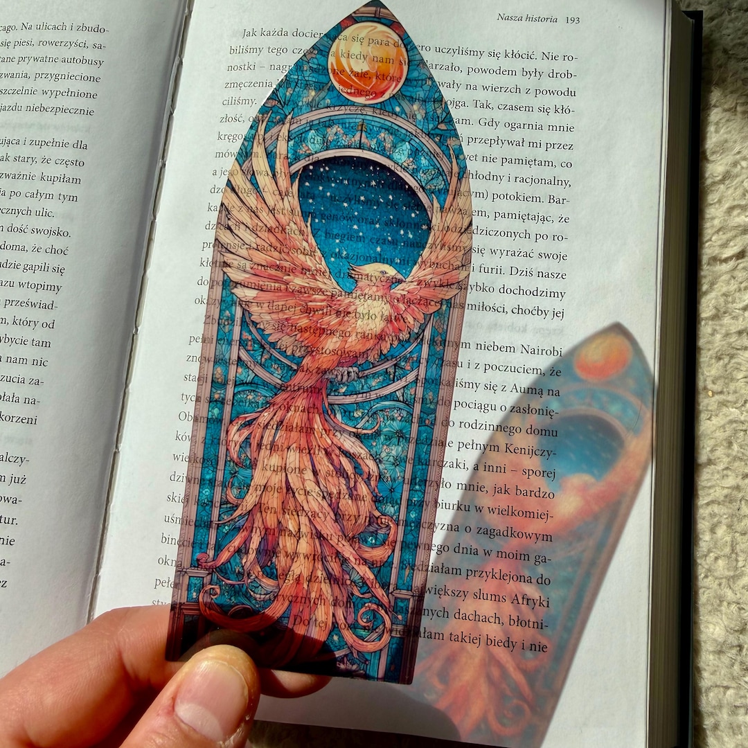 Firebird Transparent Bookmark | Stained Glass Art Style | Mythical ...