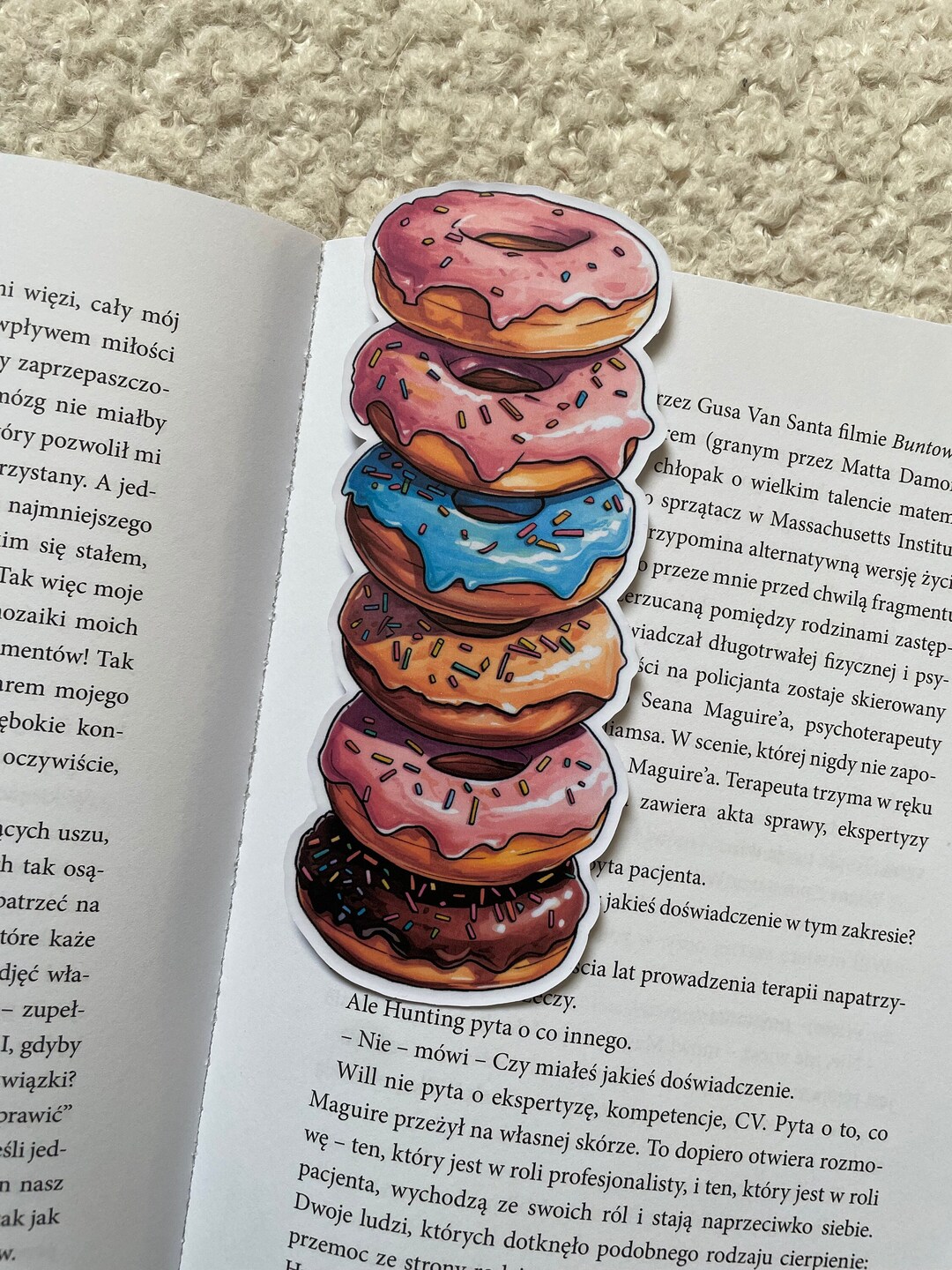 Stacked Donut Bookmark | Cute Aesthetic Watercolour Die Cut Bookmark ...